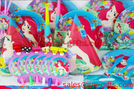78pcs/2017 Luxury Kids Birthday Party Decoration Set Mermaid Ariel Theme Party Supplies Baby Birthday Party Pack supplier