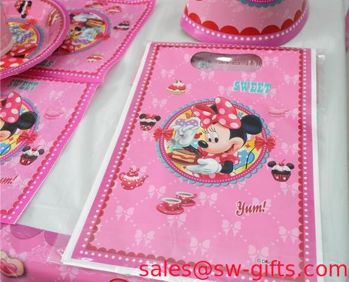 Minnie Mouse Kids Birthday Party Decoration Set Party Supplies cup plate banner hat straw loot bag fork supplier