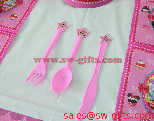Minnie Mouse Kids Birthday Party Decoration Set Party Supplies cup plate banner hat straw loot bag fork supplier