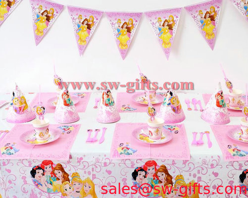 Princess Snow White Cinderella Bell Mermaid Sleeping Beauty Tangled Kids Baby Birthday Party Event Decoration Supplies supplier