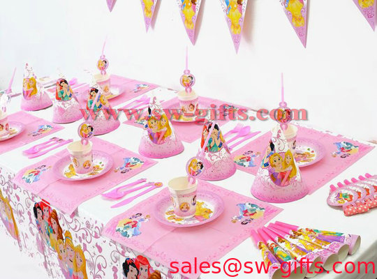 Princess Snow White Cinderella Bell Mermaid Sleeping Beauty Tangled Kids Baby Birthday Party Event Decoration Supplies supplier