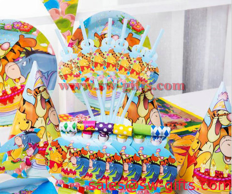 Pooh Bear Disposable Tableware Sets Children's Birthday Party Decorations Winnie the Pooh Party Props Supplies supplier
