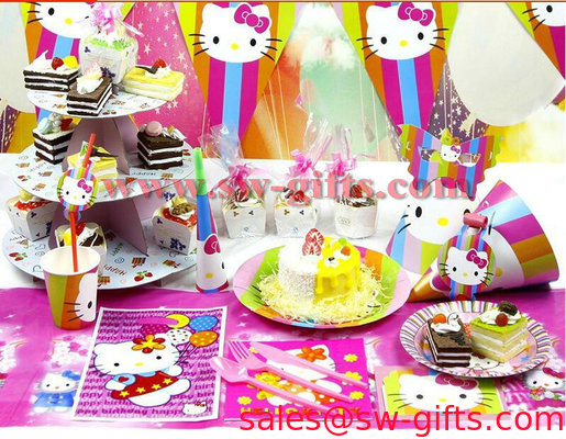 Kids Birthday Party Decoration Set Birthday Hello Kitty Theme Party Supplies Baby Birthday Party Pack supplier