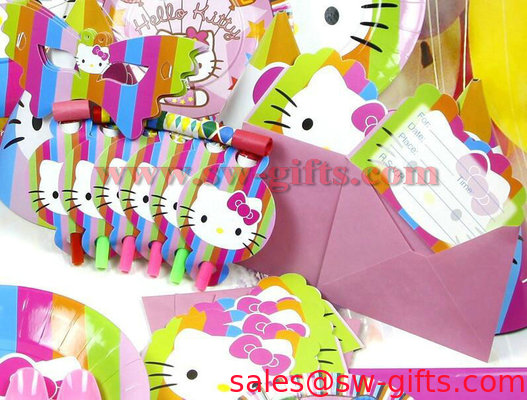 Kids Birthday Party Decoration Set Birthday Hello Kitty Theme Party Supplies Baby Birthday Party Pack supplier