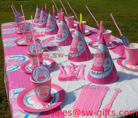 Pink Pig theme Kids Birthday Party Decoration Set Party Supplies Baby Birthday Pack event party supplies supplier