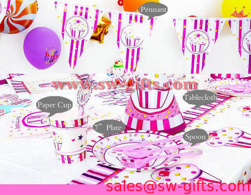Frozen kids girls disposable paper cups + plates party pack birthday Party Decoration Set party supplies for 6 people supplier