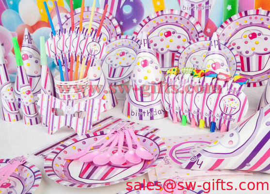 Frozen kids girls disposable paper cups + plates party pack birthday Party Decoration Set party supplies for 6 people supplier