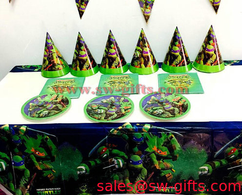 Turtles plates cups kids birthday party set boys favor turtles glass plates turtles party set supplier