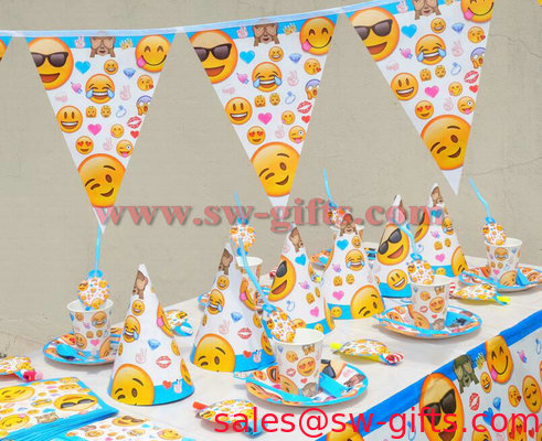 Emoji Smile Cry Kids Birthday Party Decoration Set Party Supplies Baby Birthday Party Pack event party supplies supplier