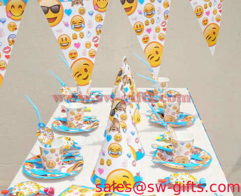 Emoji Smile Cry Kids Birthday Party Decoration Set Party Supplies Baby Birthday Party Pack event party supplies supplier