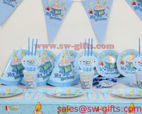 Boy 1st theme birthday party decoration set birthday party supplies baby birthday party pack supplier