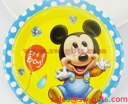 Baby Mickey theme Baby birthday party set plate cup&napkin tablecloth favor gift for Kids Event Party Supplies supplier