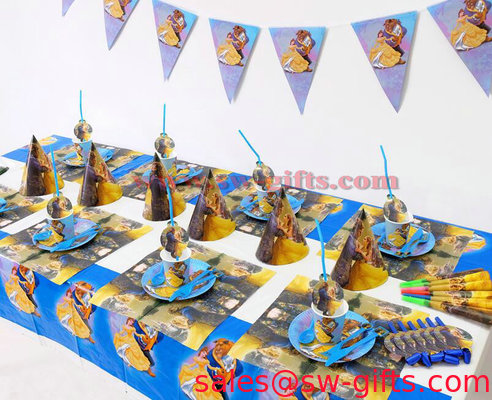 Beauty and the Beast Kids Birthday Party Decoration Set Party Supplies Baby Birthday Party Pack event party supplies supplier