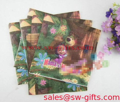 Masha and bear Disposable Tableware sets Boy Birthday Party Decoration Table Cloth cups Paper plate Napkin Flag supplier