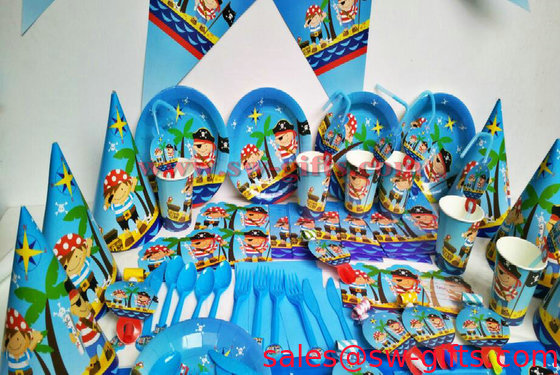 Baby pirate party set supplies kids birthday suppliers boy child Decorations high quality luxury set wholesale supplier