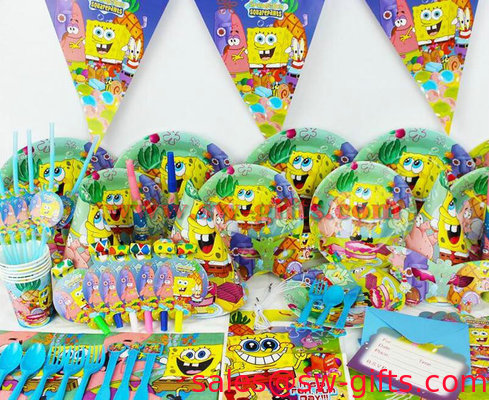 SpongeBob theme party set kids birthday party suppliers child Decoration evening party set celebration decoration supplier