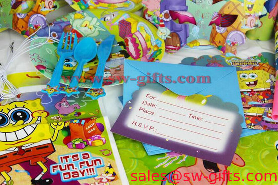 SpongeBob theme party set kids birthday party suppliers child Decoration evening party set celebration decoration supplier