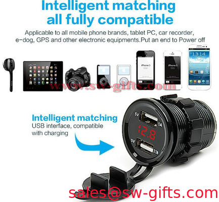 Universal Car Charger USB Vehicle DC12V-32V Waterproof Dual USB Charger 2 Port Power Socket 5V 2.1A/1A High Quality supplier