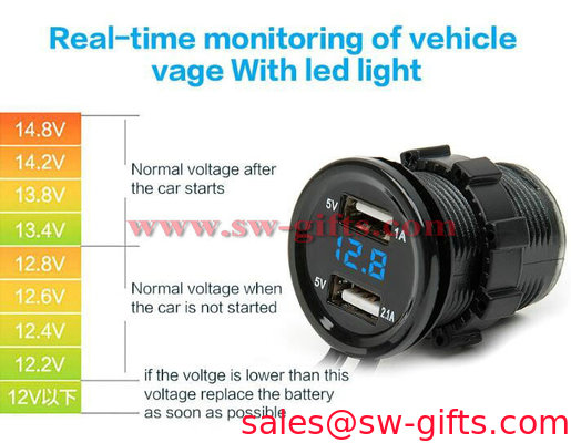Universal Car Charger USB Vehicle DC12V-32V Waterproof Dual USB Charger 2 Port Power Socket 5V 2.1A/1A High Quality supplier