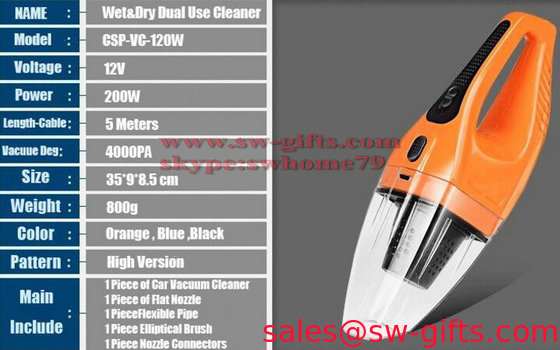 Auto Accessories Portable 120W 12V Car Vacuum Cleaner Handheld Mini Super Suction Wet And Dry Dual Use Vaccum Cleaner supplier
