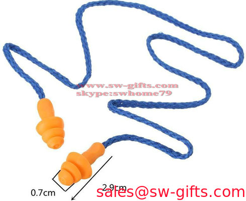 Soft Silicone Corded Ear Plugs ears Protector Reusable Hearing Protection Noise Reduction Earplugs Earmuff supplier