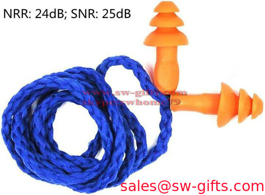 Soft Silicone Corded Ear Plugs ears Protector Reusable Hearing Protection Noise Reduction Earplugs Earmuff supplier