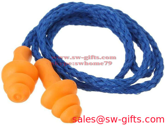 Soft Silicone Corded Ear Plugs ears Protector Reusable Hearing Protection Noise Reduction Earplugs Earmuff supplier