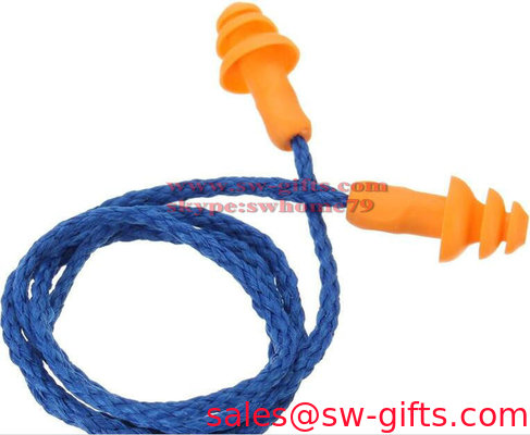 Soft Silicone Corded Ear Plugs ears Protector Reusable Hearing Protection Noise Reduction Earplugs Earmuff supplier