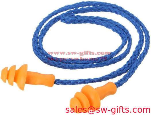 Soft Silicone Corded Ear Plugs ears Protector Reusable Hearing Protection Noise Reduction Earplugs Earmuff supplier