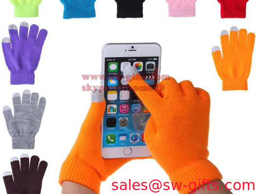 Soft Cotton Touch Screen Gloves Ladies Women Men Winter Warm Wrist Gloves For Mobile Phone Tablet supplier