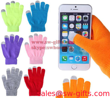 Soft Cotton Touch Screen Gloves Ladies Women Men Winter Warm Wrist Gloves For Mobile Phone Tablet supplier