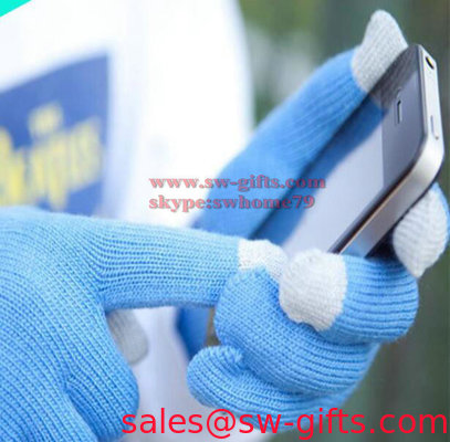 Soft Cotton Touch Screen Gloves Ladies Women Men Winter Warm Wrist Gloves For Mobile Phone Tablet supplier
