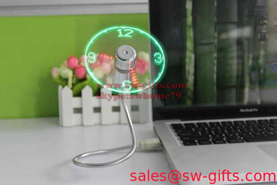 New Durable Adjustable USB Gadget Mini Flexible LED Light USB Fan Time Clock Desktop Clock Cool Gadget Time Display supplier