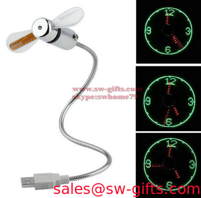 New Durable Adjustable USB Gadget Mini Flexible LED Light USB Fan Time Clock Desktop Clock Cool Gadget Time Display supplier