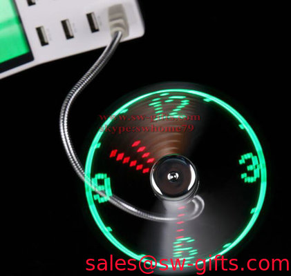 New Durable Adjustable USB Gadget Mini Flexible LED Light USB Fan Time Clock Desktop Clock Cool Gadget Time Display supplier