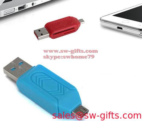 2 in 1 USB OTG Card Reader Universal Micro USB OTG TF/SD Card Reader Phone Extension Headers Micro USB OTG Adapter supplier