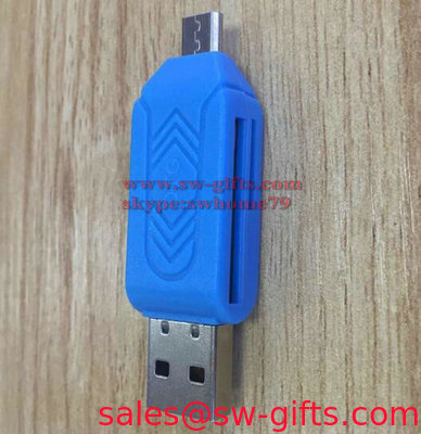 2 in 1 USB OTG Card Reader Universal Micro USB OTG TF/SD Card Reader Phone Extension Headers Micro USB OTG Adapter supplier