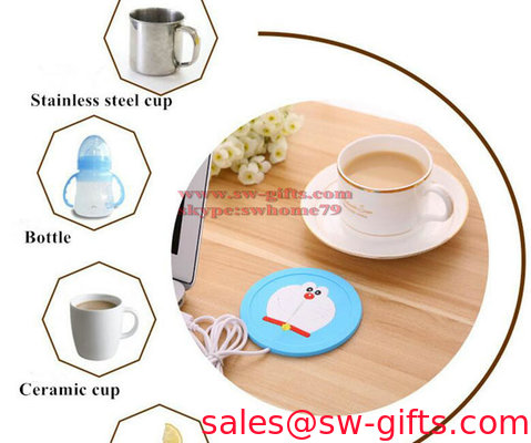 New Cartoon 5V USB Warmer Silicone Heat Heater for Milk Tea Coffee Mug Hot Drinks Beverage Cup Mat Pad best gift supplier