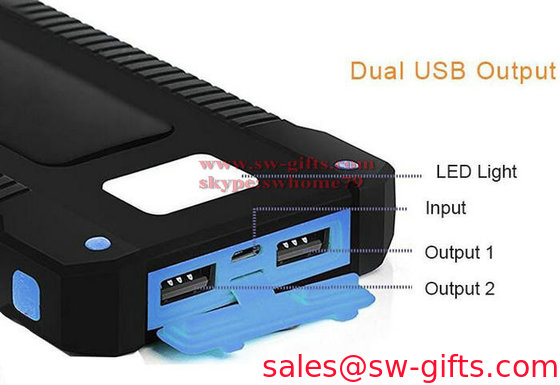 TOP Solar Power Bank Dual USB Travel Power Bank 20000mAh External Battery Portable Charger Bateria Externa Pack supplier