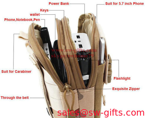 Outdoor Tactical Holster Military Molle Hip Waist Belt Bag Wallet Pouch Purse Phone Case with Zipper for iPhone 7/LG supplier
