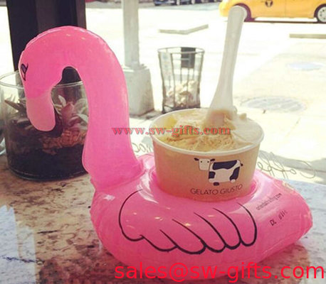 Mini Flamingo Floating Inflatable Coasters Drink Cell Phone Holder Stand Pool Event & Party Decoration Toy For Kids supplier