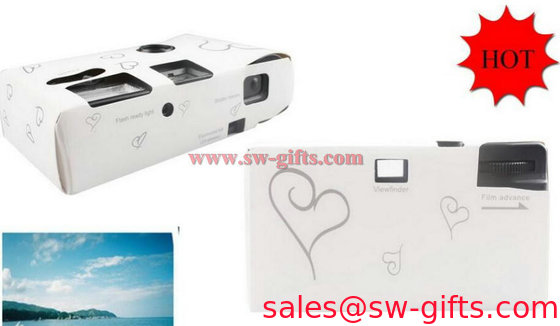 Single Use Disposable Wedding Bridal Camera 36 photos Silver Funny Heart With Flash and Table Card supplier