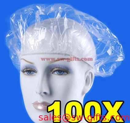 Disposable Hat Hotel One-Off Elastic Shower Bathing Cap Clear Hair Salon Waterproof Show Hats Bathroom Accessories supplier