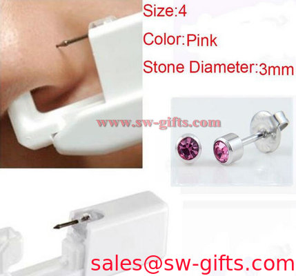 Women No Pain Ear Piercing Kit Disposable Safe Sterile Body Piercing Gun+Stainless Steel Stud+Alcohol Prep Pad supplier