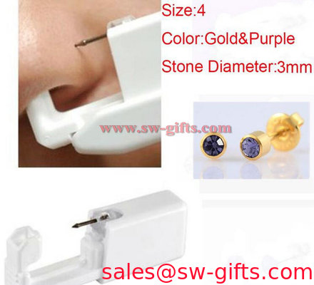 Women No Pain Ear Piercing Kit Disposable Safe Sterile Body Piercing Gun+Stainless Steel Stud+Alcohol Prep Pad supplier