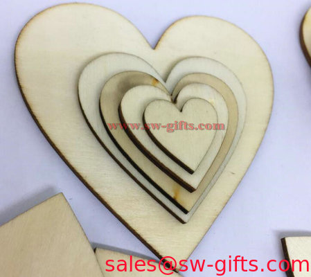 Wooden Heart Kids Birthday Party Supplies Diy Scrapbook Craft Wedding Decoration Valentine'S Day supplier
