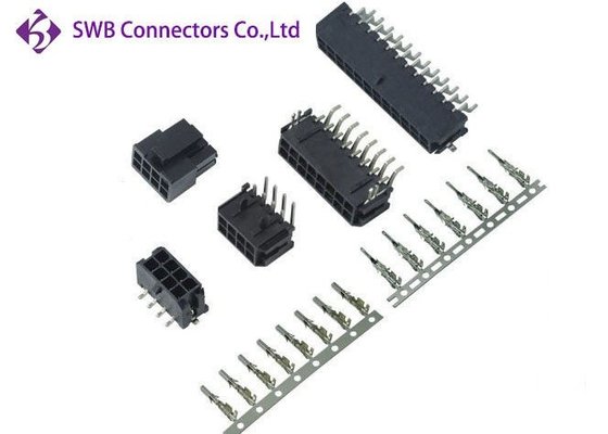 Dual Row Wre To Board Power Connector Right Angle 24 Pin , Nylon66 PA66