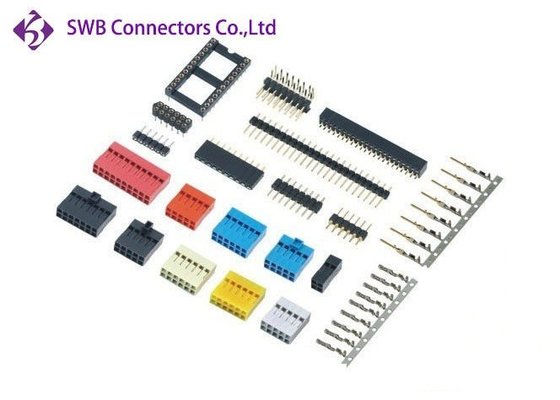 Plastic Female Pin Header Connector 2.54 Mm Pitch 2 - 40 Pin Brass