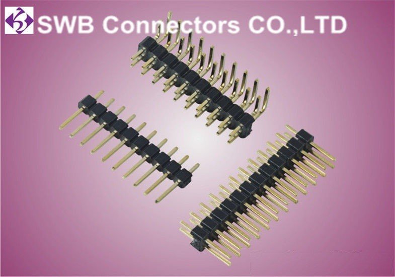 Dual Row Male 2.54mm Pitch 2 Pin Header Connector  for Automation