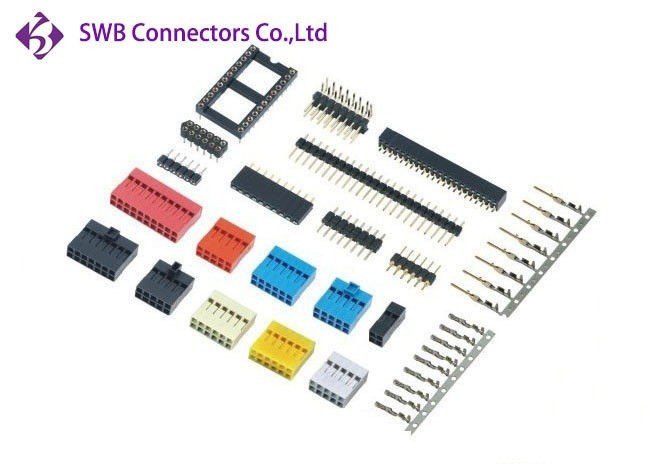 Plastic Female Pin Header Connector 2.54 Mm Pitch 2 - 40 Pin Brass